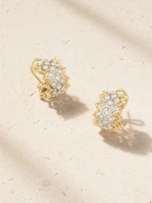 Buccellati Rombi 18-karat Yellow And White Diamond Earrings - Gold