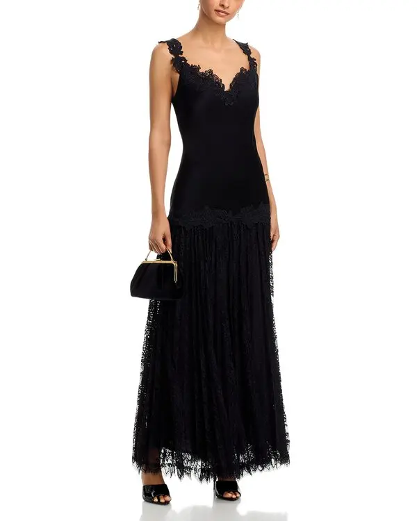 Kobi Halperin Lace Trimmed Maxi Dress