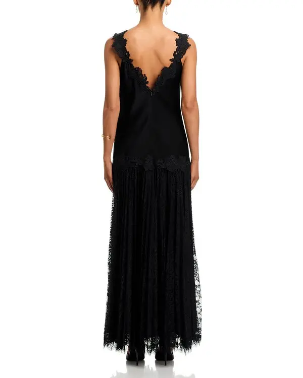 Kobi Halperin Lace Trimmed Maxi Dress
