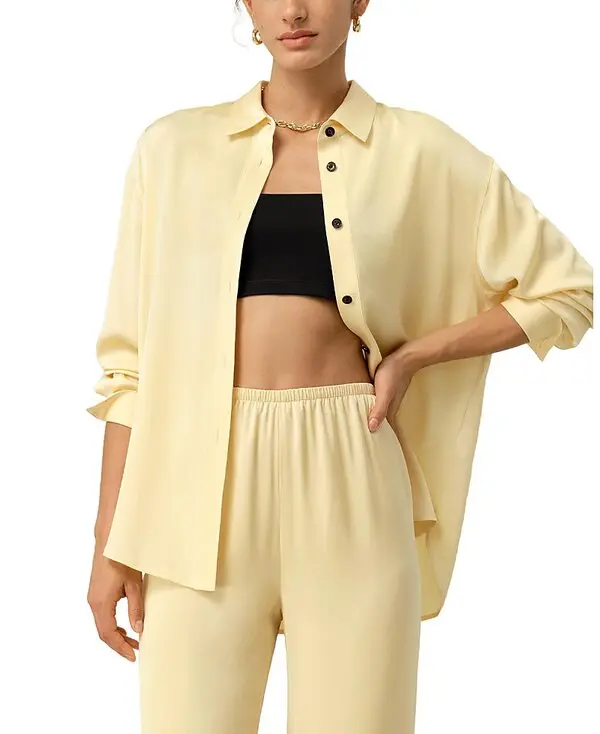 Lilysilk Stretch Double Georgette Oversized Shirt