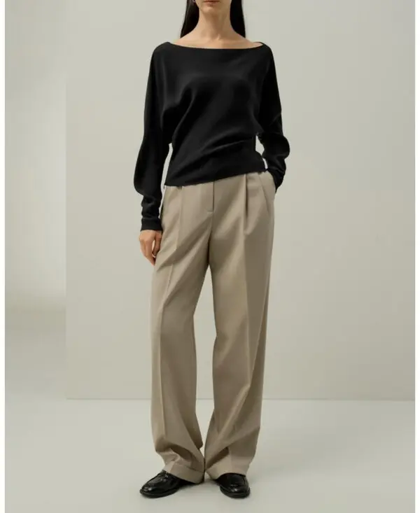 Lilysilk Long Sleeve Gathered Silk Top - Black