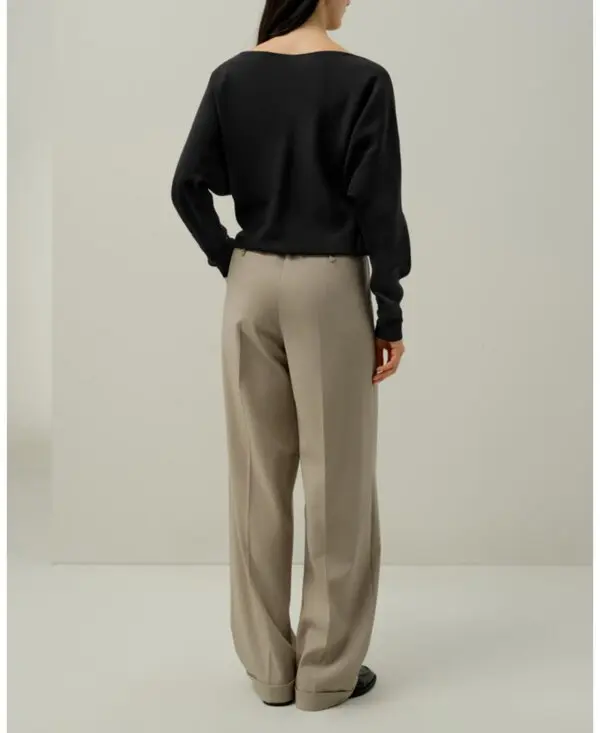 Lilysilk Long Sleeve Gathered Silk Top - Black