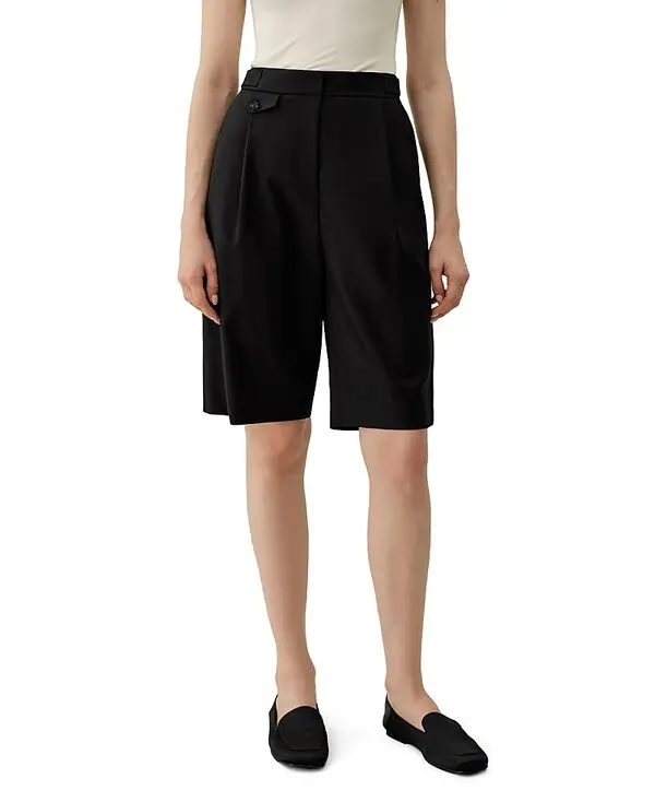 Lilysilk Wool Silk Bermuda Shorts - Black