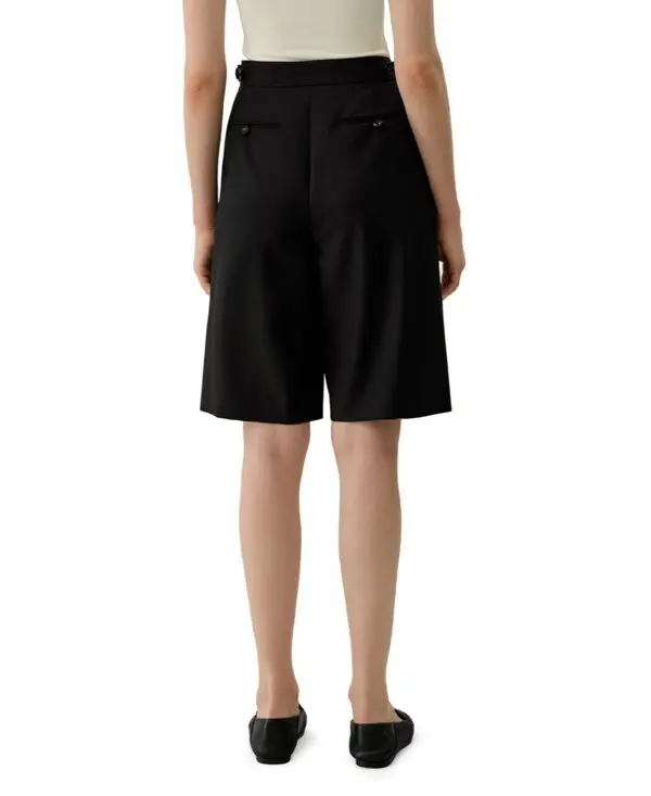 Lilysilk Wool Silk Bermuda Shorts - Black