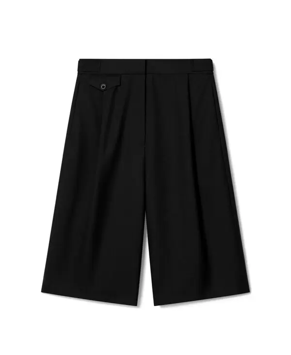 Lilysilk Wool Silk Bermuda Shorts - Black