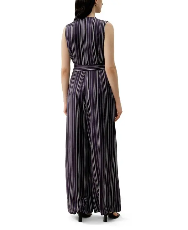 Lilysilk Striped Charmeuse Jumpsuit