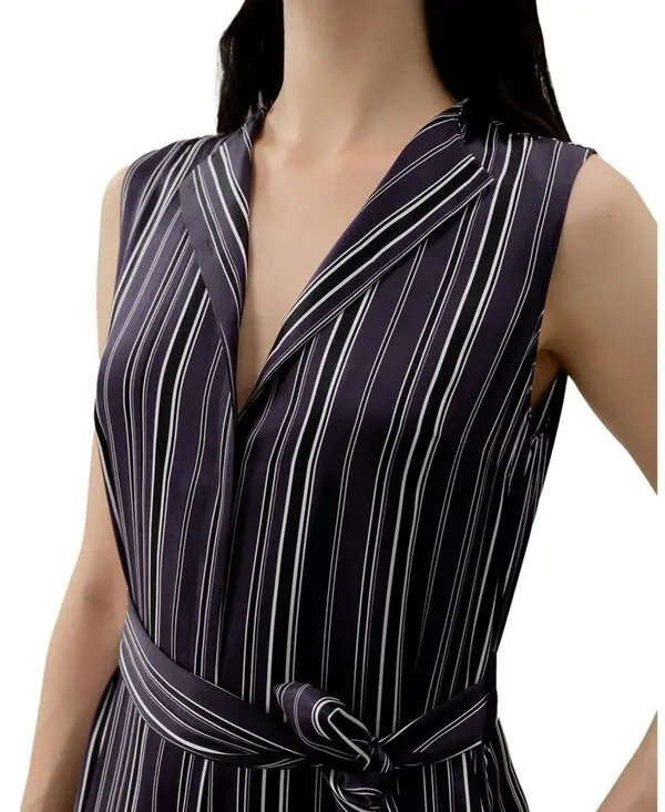 Lilysilk Striped Charmeuse Jumpsuit