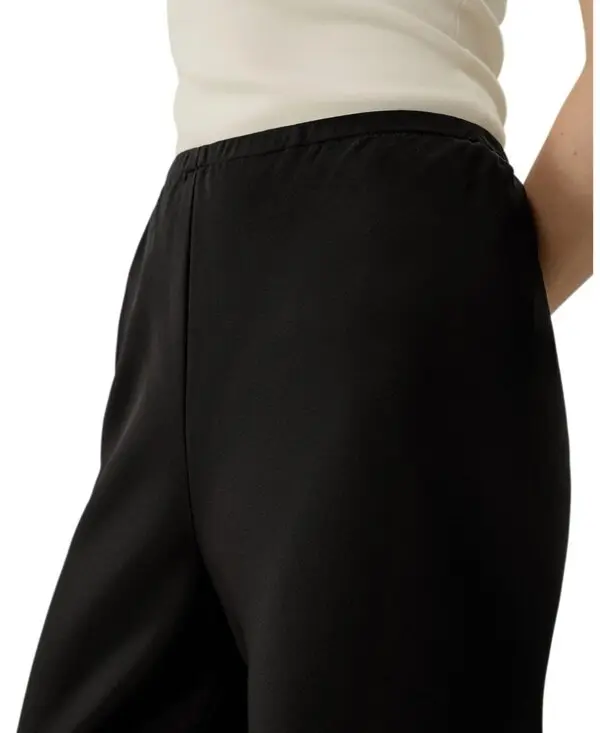Lilysilk Bias Cut Straight Leg Silk Trousers - Black