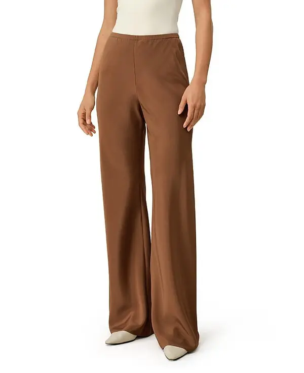 Lilysilk Bias Cut Straight Leg Silk Trousers