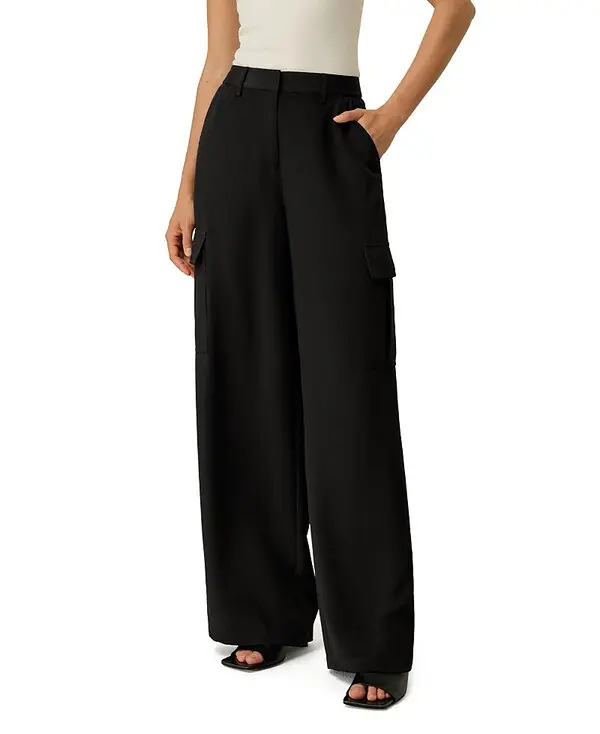 Lilysilk Silk Crepe Cargo Pant - Black