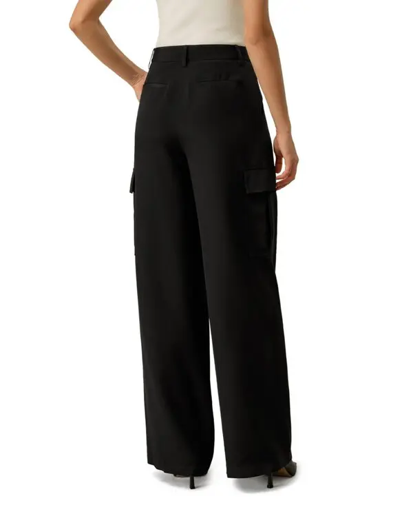 Lilysilk Silk Crepe Cargo Pant - Black