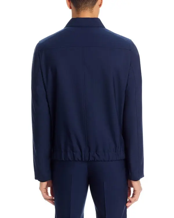 SLOWEAR Wool Zip Blouson Jacket - Navy