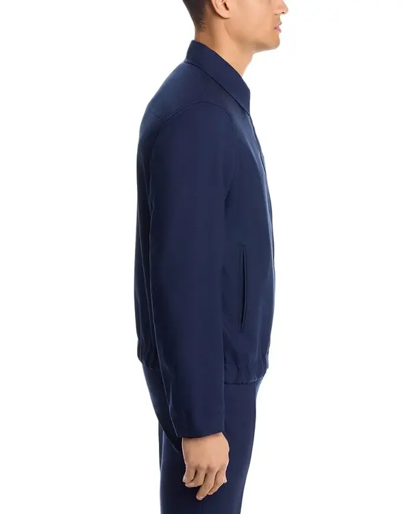 SLOWEAR Wool Zip Blouson Jacket - Navy