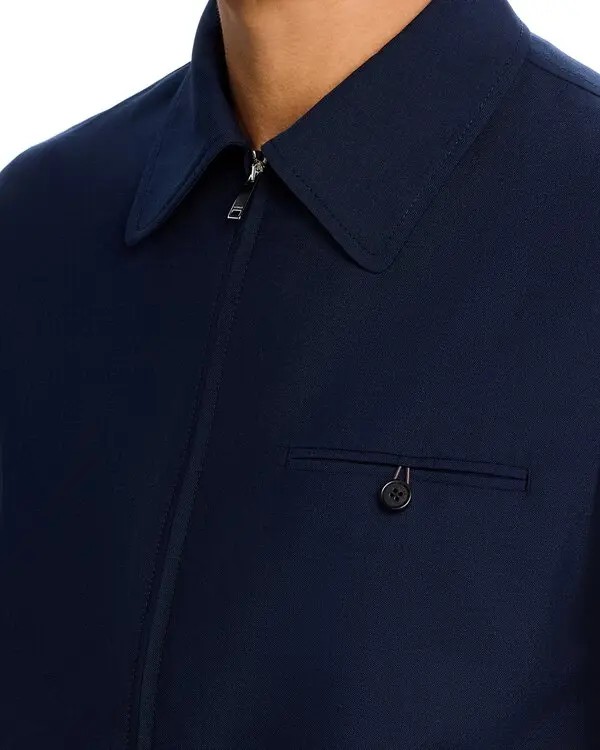 SLOWEAR Wool Zip Blouson Jacket - Navy