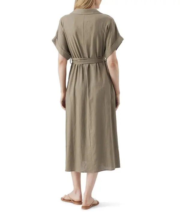linen nursing dress Cotton Nursing Dress With Pockets -Bell Sleeve- Green