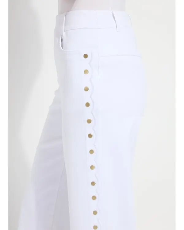 Lyssé Willa Scallop Studded High Rise Crop Jeans
