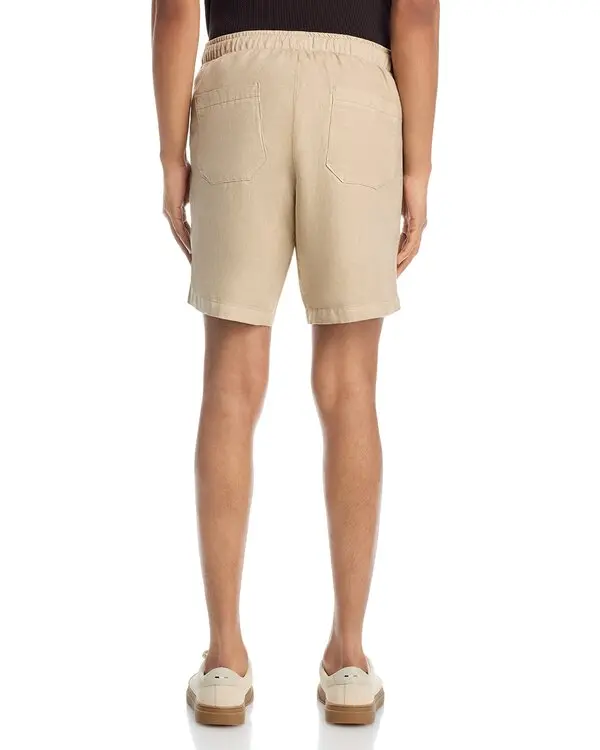 Bloomingdale'S Solid Linen Elastic Waist Shorts - Khaki