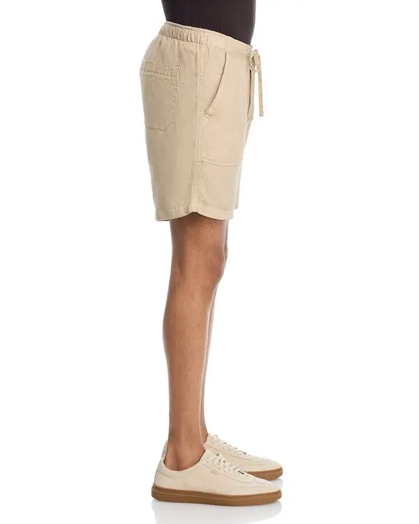 Bloomingdale'S Solid Linen Elastic Waist Shorts - Khaki