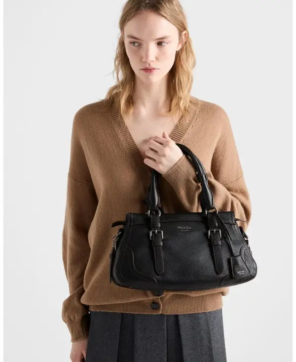 Prada Leather Tote Bag - Black