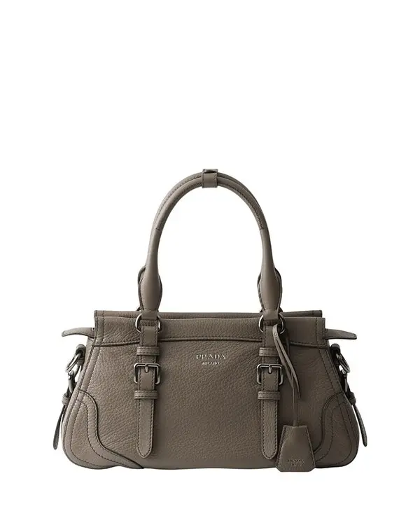 Prada Leather Tote Bag - Grey