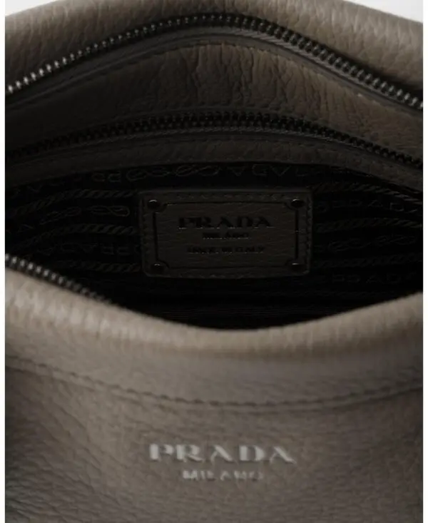 Prada Leather Tote Bag - Grey
