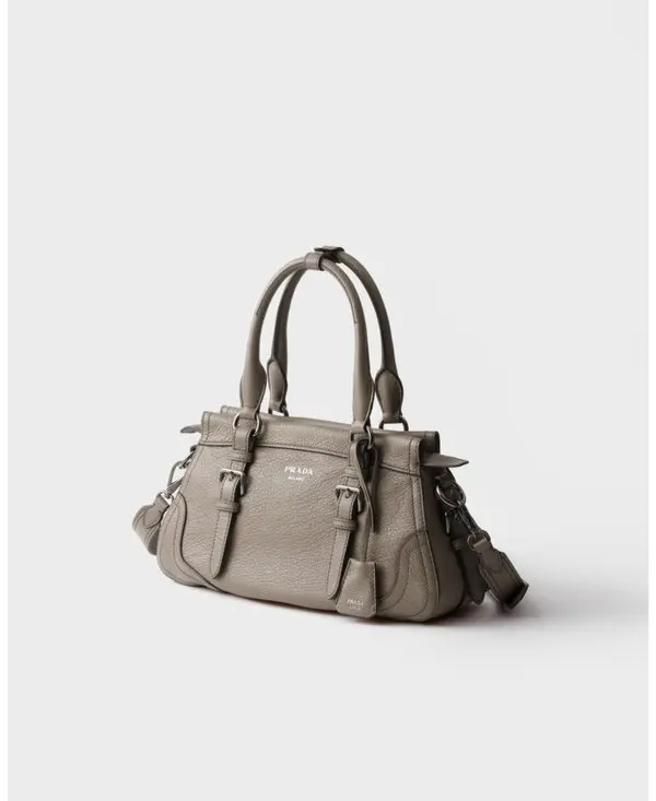 Prada Leather Tote Bag - Grey