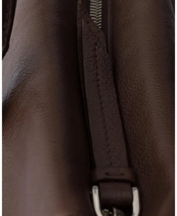 Prada Bonnie Medium Antiqued Leather Tote Bag - Dark Brown