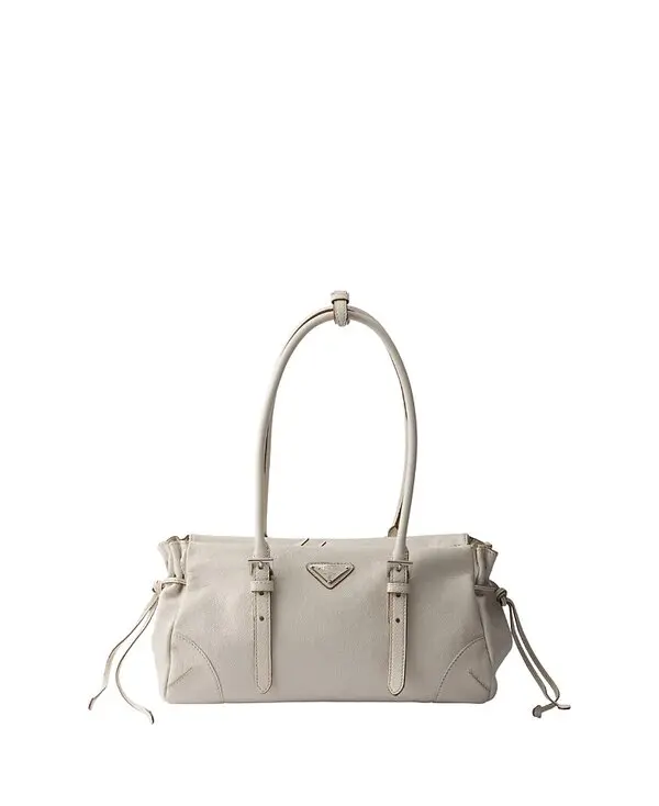 Prada Bonnie Medium Antiqued Leather Tote Bag - Neutral