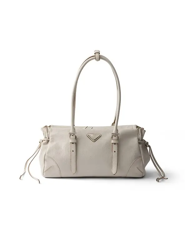 Prada Bonnie Medium Antiqued Leather Tote Bag - Neutral