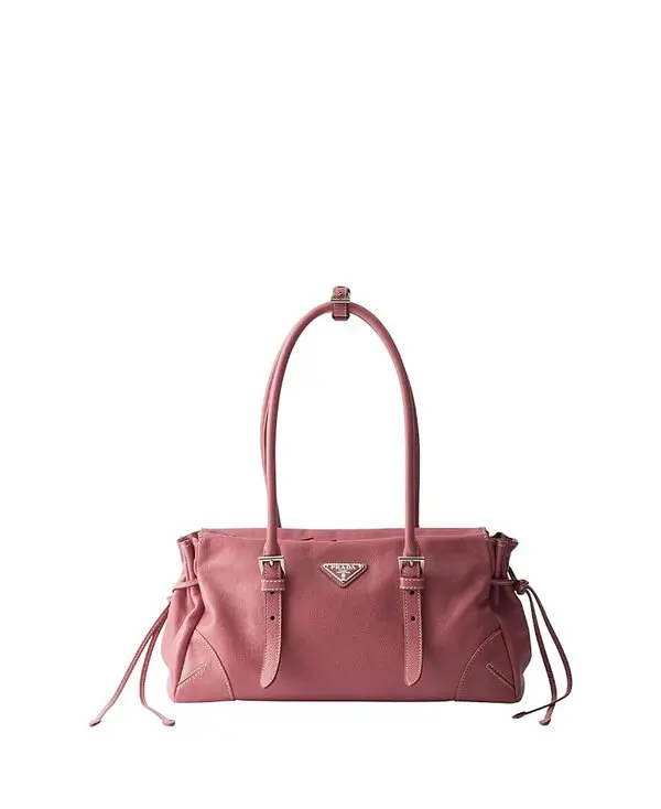 Prada Medium Antiqued Leather Tote Bag - Pink