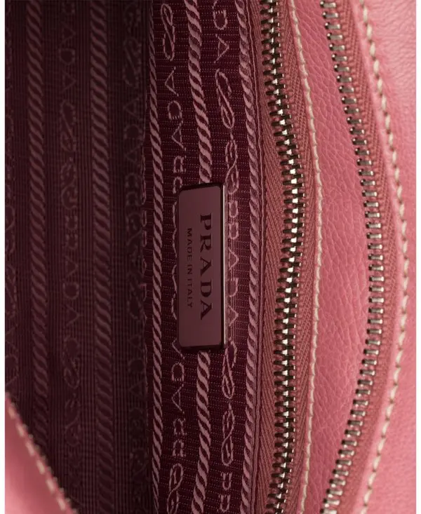Prada Medium Antiqued Leather Tote Bag - Pink