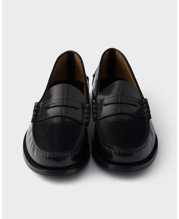 Prada Brushed Leather Loafers