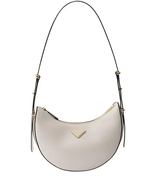 Prada Arque Small Leather Shoulder Bag - White
