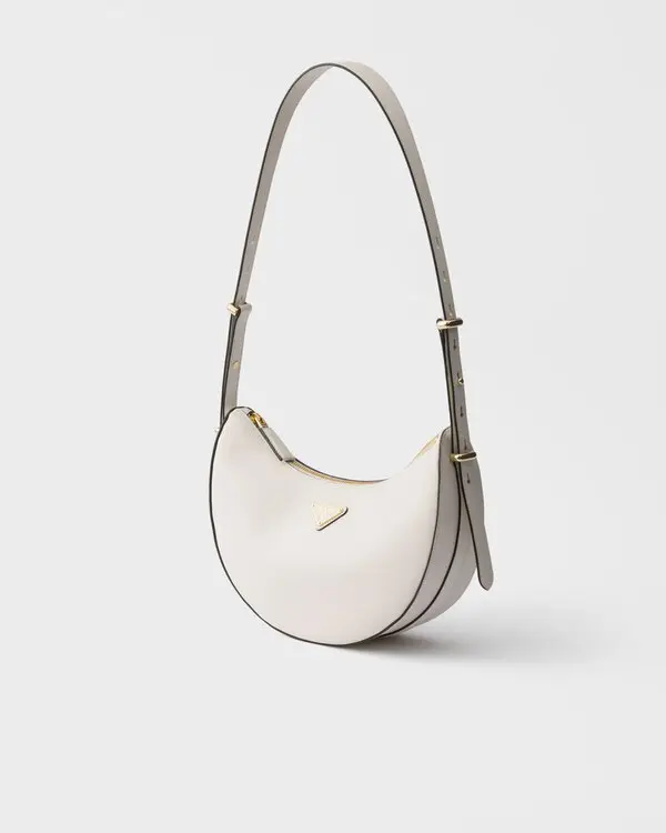 Prada Arque Small Leather Shoulder Bag - White