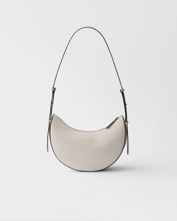 Prada Arque Small Leather Shoulder Bag - White