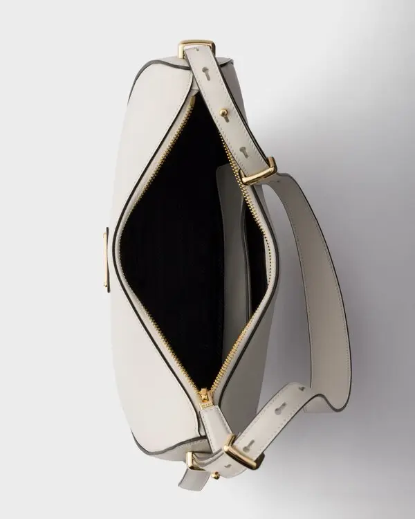 Prada Arque Small Leather Shoulder Bag - White