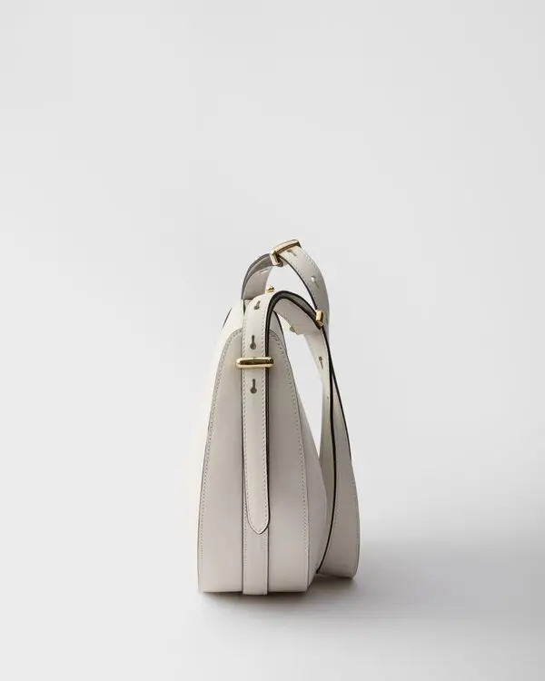 Prada Arque Small Leather Shoulder Bag - White
