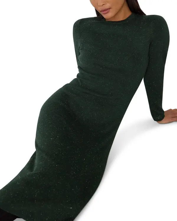 Whistles Annie Sparkle Knit Dress - Dark Green