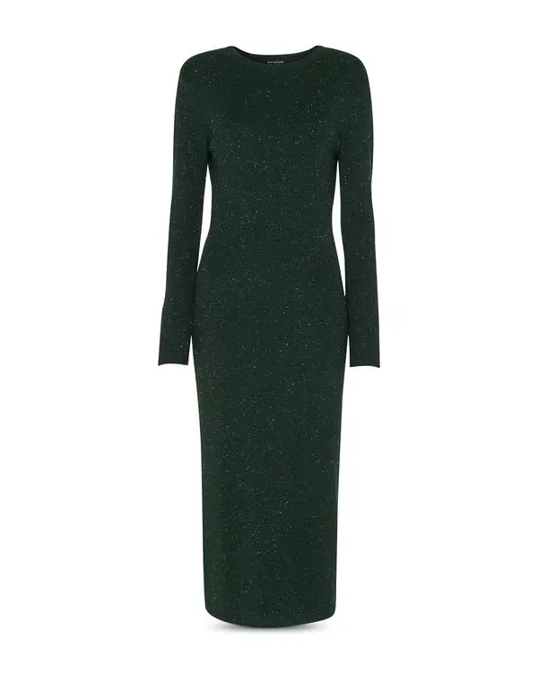Whistles Annie Sparkle Knit Dress - Dark Green