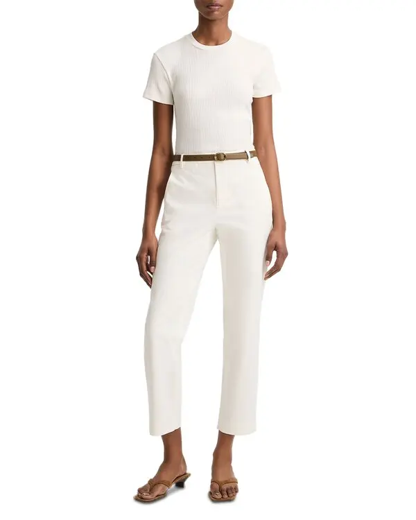 Vince Ribbed Knit Top - Bone