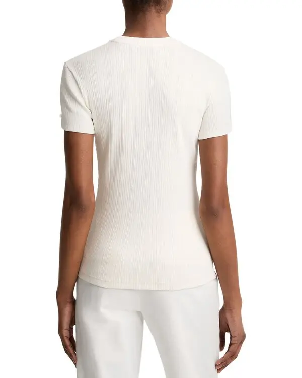 Vince Ribbed Knit Top - Bone