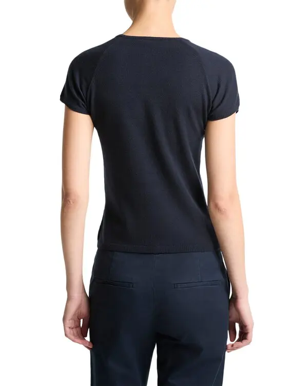 Vince High V Neck Tee - Eclipse