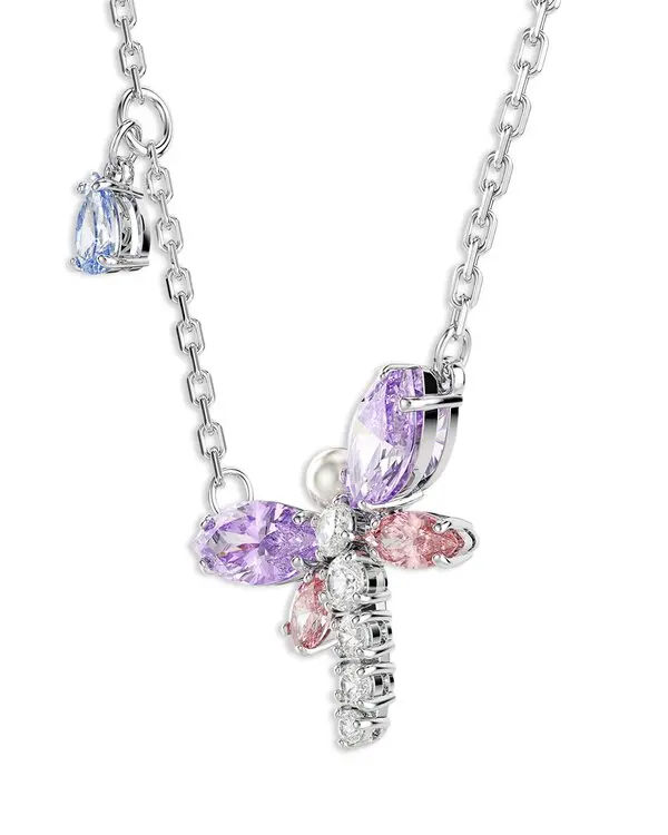 SWAROVSKI Ariana Grande X Crystal Dragonfly Pendant Necklace - Pink