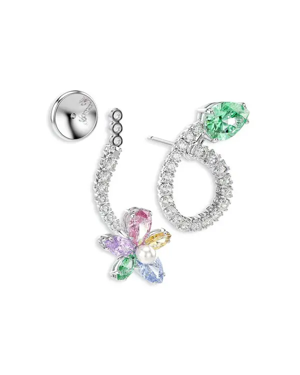 SWAROVSKI Ariana Grande X Dragonfly And Flower Asymmetrical Earrings - Multicolored