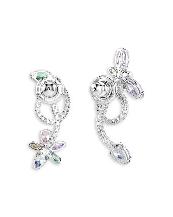 SWAROVSKI Ariana Grande X Dragonfly And Flower Asymmetrical Earrings - Multicolored