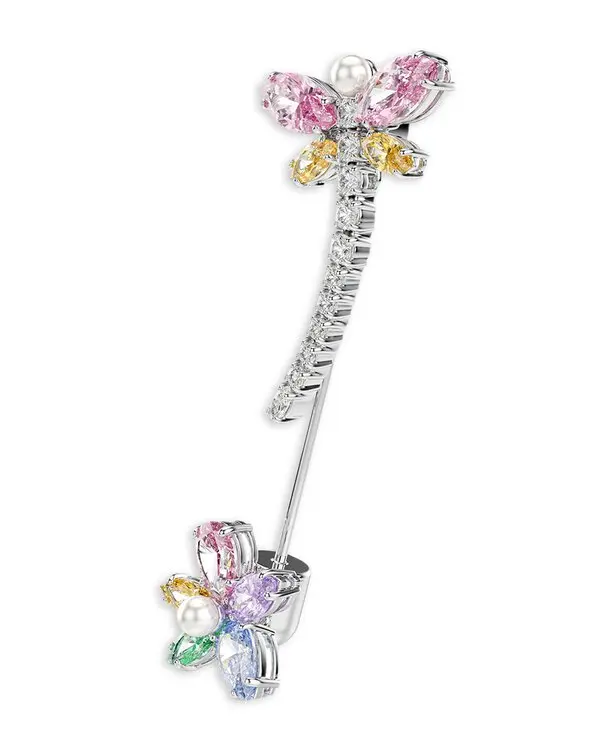 SWAROVSKI Ariana Grande X Crystal Dragonfly & Flower Brooch - Multicolored