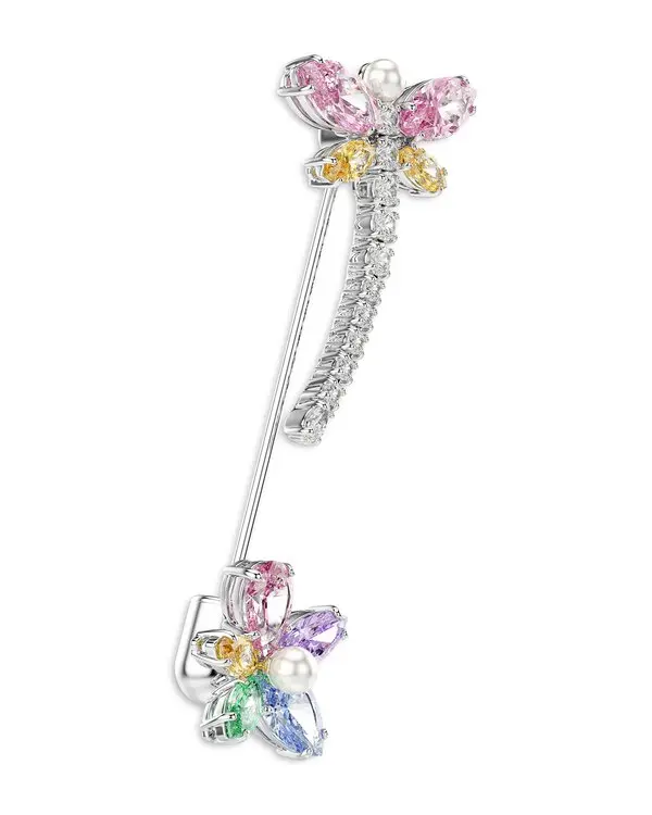 SWAROVSKI Ariana Grande X Crystal Dragonfly & Flower Brooch - Multicolored