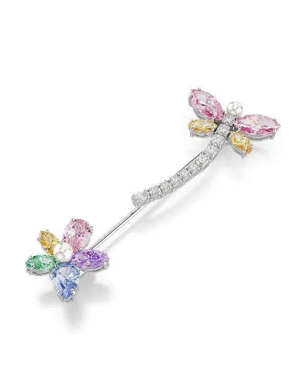 SWAROVSKI Ariana Grande X Crystal Dragonfly & Flower Brooch - Multicolored
