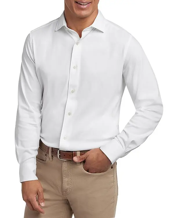 David Donahue Cotton Knit Shirt - White