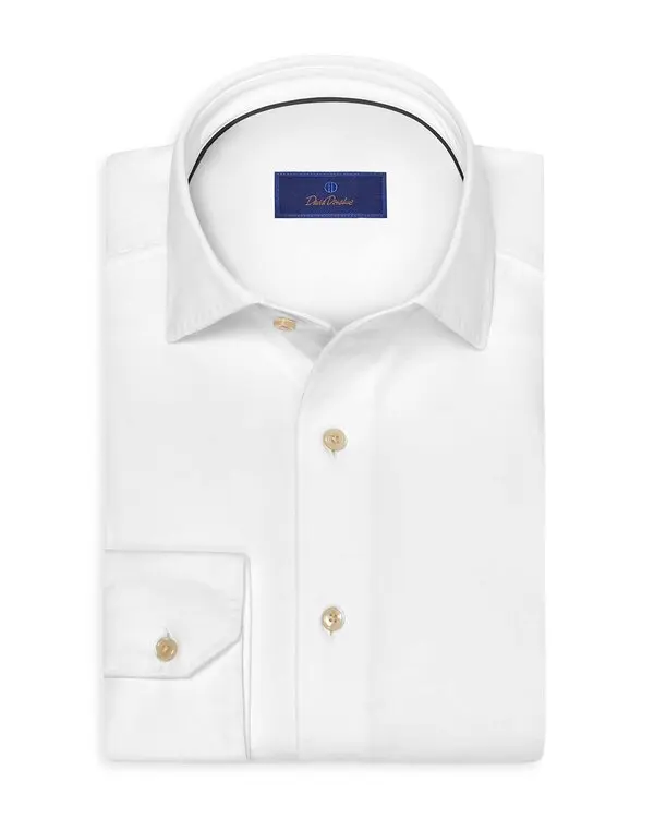 David Donahue Cotton Knit Shirt - White
